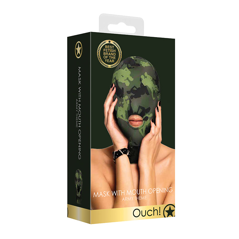 Ouch! Army Theme Full-Head Mask With Mouth Opening Green Camo ...